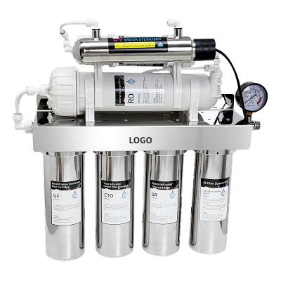 China 304 Stainless Steel UV Water Purifier 600G RO Reverse Osmosis Drinking System for sale