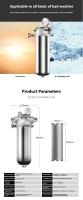 China Food Grade 304 Stainless Steel Pre Filter 40 Microns 10Tons Whole House Water Treatment System for sale