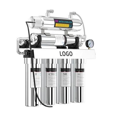 China 6 Stages UF Water Filtr+ UV Home Drinking Uv Kitchen Under Sink Sediment Stainless Steel House Tap Water Filtering Machine for sale