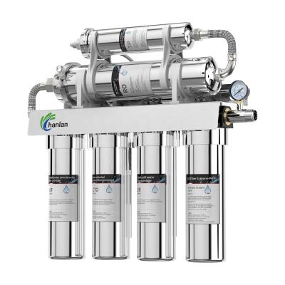 China 7 Stage No Electric RO Water Purifier for Household Use Featuring All Stainless Steel Frame with Water  Pressure Gauge for sale