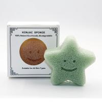 China Facial Cleanser 100% Natural Green Tea Konjac Sponge for Facial Cleansing for sale