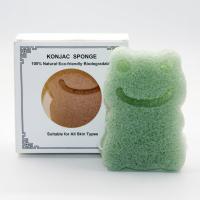China Organic Frog Baby Konjac Sponge Customized Logo Skin Friendly for sale
