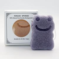 China Organic Frog Baby Konjac Sponge Customized Logo Skin Friendly for sale