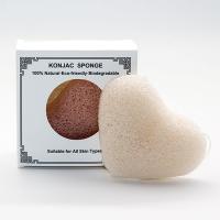 China Vegan Various Colors Natural Heart Konjac Sponge for Face and Body Wash for sale