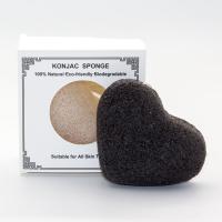 China Vegan Various Colors Natural Heart Konjac Sponge for Face and Body Wash for sale