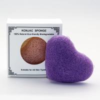 China Vegan Various Colors Natural Heart Konjac Sponge for Face and Body Wash for sale