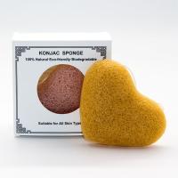 China Vegan Various Colors Natural Heart Konjac Sponge for Face and Body Wash for sale