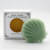 China Shell Shape Baby Charcoal Konjac Sponge Biodegradable for sale