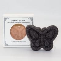 China Facial Cleaning Organic Natural Konjac Baby Bath Sponge Butterfly Oval Shaped for sale