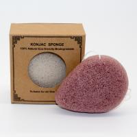 China Natural French Red Clay Konjac Sponge For Skin Care Cleaning Face Body for sale