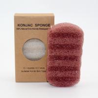 China Natural French Red Clay Konjac Sponge For Skin Care Cleaning Face Body for sale