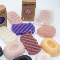 China Wave Shaped Organic Skincare Body Bath Konjac Sponge for sale