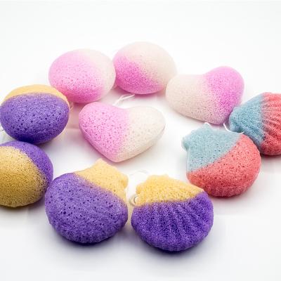 China OEM Contrasting Colors Washable Gentle Konjac Sponge For Oily Skin for sale