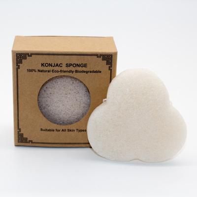 China Tripetal Flower Konjac Vegetable Facial Sponge Gentle Facial Sponge Remove Whiteheads for sale