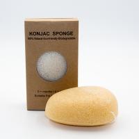 China Cobblestone Bamboo Charcoal Konjac Facial Sponge 9.5cm*7cm*4cm for sale