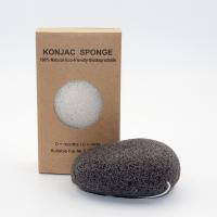 China Cobblestone Bamboo Charcoal Konjac Facial Sponge 9.5cm*7cm*4cm for sale