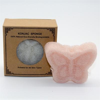 China Fashion Konjac Butterfly Bath Sponge Studio Beauty Facial Cleansing Sponges for sale