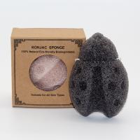 China Star 7.5cm Konjac Charcoal Exfoliating Sponge For Deep Pore Cleansing for sale