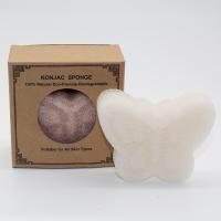 China HIJU Bamboo Charcoal Natural Konjac Sponge Butterfly Bath Sponge For Dry Skin for sale
