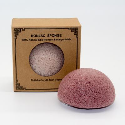China ODM Organic French Red Clay Konjac Sponge Exfoliating Skin Care Sponge for sale