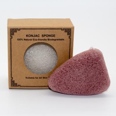 China OEM Reusable Triangle Red Facial Sponge Konjac Cleansing Puff for sale