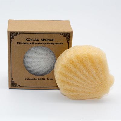 China Customerized Logo Shell Shape Body Konjac Sponge Organic for sale