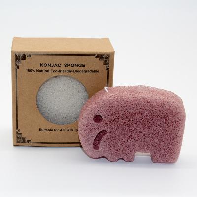China Naturally Alkaline Elephant Shape Body Konjac Sponge For Face Cleaning for sale