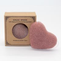 China 8*8*5cm Heart Shaped 100% Natural Konjac Sponge For Body Wash for sale