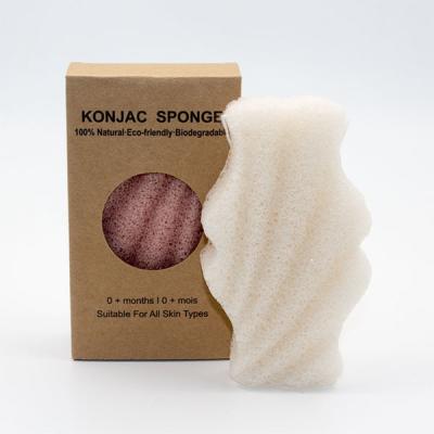 China Biodegradable Wave Fishtail Facial Konjac Sponge For Skin Care for sale