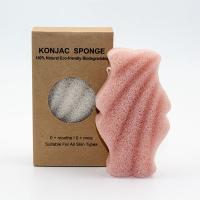 China Biodegradable Wave Fishtail Facial Konjac Sponge For Skin Care for sale