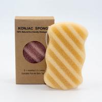 China Activated Konjac Wave Cleansing Sponge French Pink Clay Konjac Sponge for sale