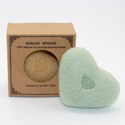 China 8.6×6.5×2.5cm Green Tea Konjac Sponge for sale