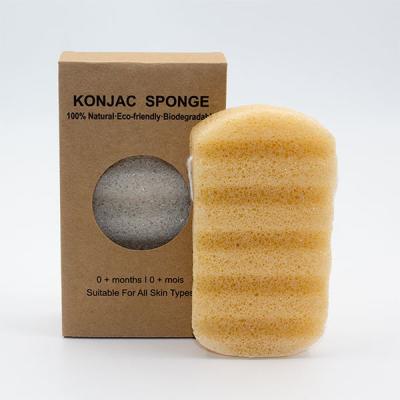 China 12.5*7.0*2.8cm BPA Free Wave Cleansing Sponge KGM Beauty Konjac Sponge for sale