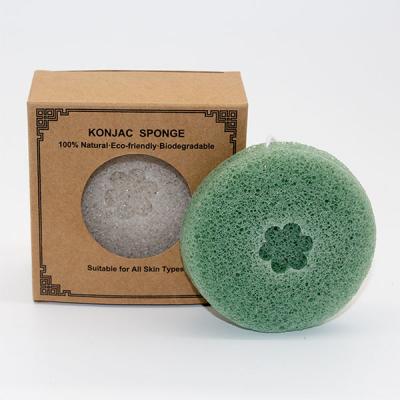 China Comfortable Reusable Konjac Round Face Sponge Biodegradable Makeup Remover for sale