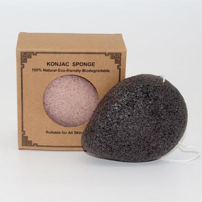 China Dark Brown Water Drop Makeup Sponge Pore Cleanser Konjac Exfoliating Sponge for sale