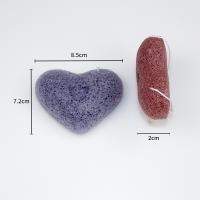 China Private Label Skin Care Heart Konjac Sponge Organic Disposable Bamboo Charcoal Sponge for sale