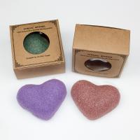 China Private Label Skin Care Heart Konjac Sponge Organic Disposable Bamboo Charcoal Sponge for sale