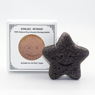 China OEM ODM Bamboo Charcoal Konjac Sponge Soft Bathing Scrubbing Sponge for sale