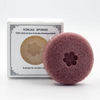 China Private Label Skin Care Round Konjac Cleansing Sponge PH Balanced for sale