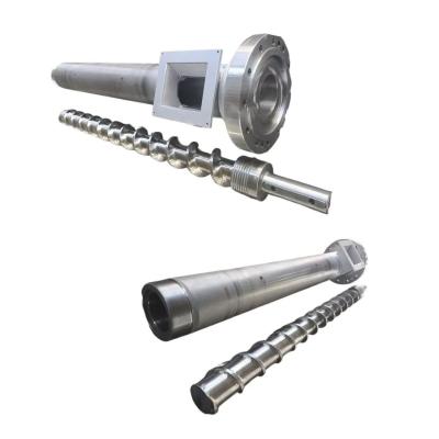 China PE Film Blowing Machine Extruder Screw Barrel Bimetallic Cylinder Screw Barrel For Extruder for sale