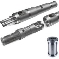 China Conical Twin Screw Barrel 38CrMoAlA Alloy with 0.5-0.8mm Nitriding Layer for sale