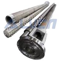 China Extruder Screw Barrel with Nitride Depth 0.5~0.8mm Quenching Hardness HRC55-62 and Surface Roughness Ra0.4 for sale