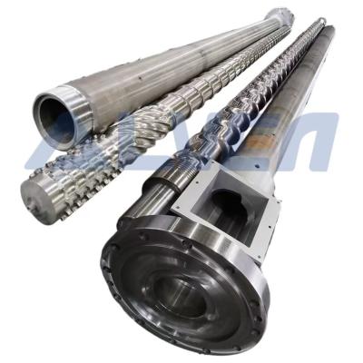 China Extruder Screw Barrel with Nitride Depth 0.5~0.8mm Quenching Hardness HRC55-62 and Surface Roughness Ra0.4 for sale