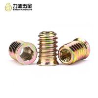 China SS304 Wood Insert Lock Nut  Hexagon Socket Color Zinc Plated for sale