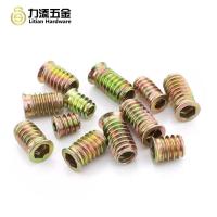 China SS304 Wood Insert Lock Nut  Hexagon Socket Color Zinc Plated for sale