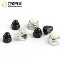 China Rubber Hex Stainless Steel Cap Nuts Nature Color GB/T19001 Approved  DIN1587 for sale