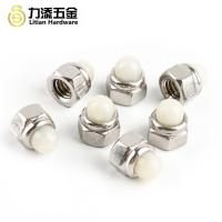 China Rubber Hex Stainless Steel Cap Nuts Nature Color GB/T19001 Approved  DIN1587 for sale