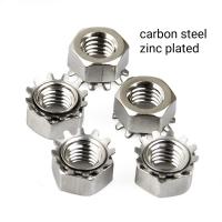 China Galvanized Locking Acorn Nut , DIN6923 Locking Acorn Nut Colored Plating M3-M10 for sale