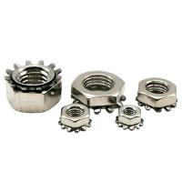 China SS304 Metal Self Locking Nut M3 Hexagon Toothed Polished Tempered for sale
