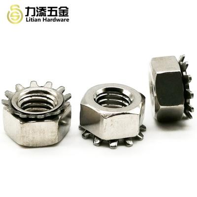 China Galvanized Nut With Lock Washer , SUS304 M6 Nylon Lock Nut Kep Nut for sale